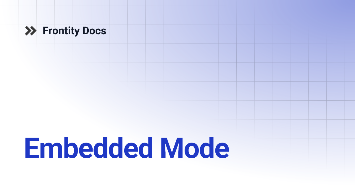 Embedded Mode | Frontity Docs